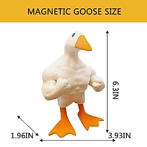 Magnetic Goose Duck Key Holder, Unique Key Holder, Standing Muscle Goose Statue, Funny Animal Magnetic Key Holder, Magnetic Tool Holder, Kawaii Desk Accessories, Room Office Tabletop Ornament (1 PC)