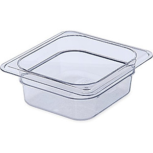 Carlisle FoodService Products 3068307 Plastic Food Pan, 1/6 Size, 2.5 Inches Deep, Clear