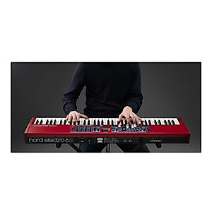 Nord Electro 6D 73 73-Note Semi-Weighted Waterfall Keybed Bundle with Adjustable Keyboard Stand, Adjustable Double X Bench, Sustain Pedal, and Closed-Back Headphones (5 Items)