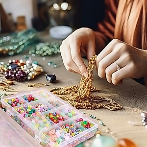 DSLSQD Bead Organizer Box, 1 Pack 12 Grids Plastic Storage Box with 18 Removable Grids Compartments, Small Plastic Jewelry Organizer Box for Beads Jewelry Earring Cosmetics Craft Tackle Pills