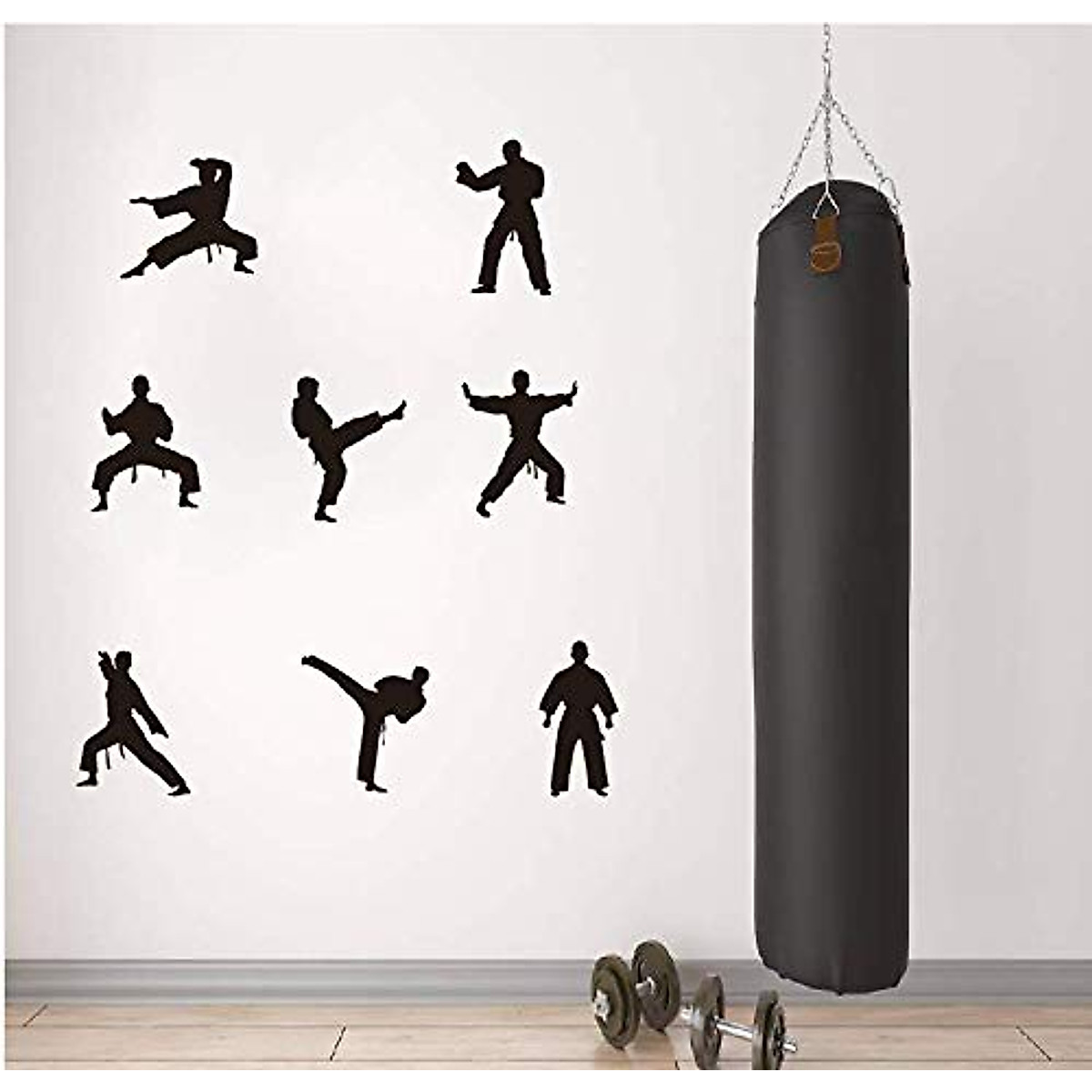 8 Pcs/Set Martial Arts Wall Stickers Removable Kids Room Boys Room Karates Sports Wall Decal(AM172)