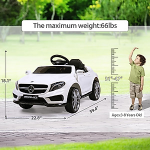 Licensed Mercedes Benz Electric Car for Kids by TOBBI,Toddler Electric Vehicle,Children Ride On Toy with Parental Remote Control/Double Doors/5 Point Safety Belt/LED Lights for Ages 3+