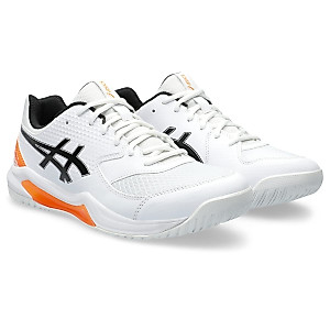 ASICS Men's Gel-Dedicate 8 Pickleball Shoes, 10, White/Shocking Orange