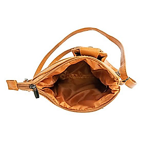 Krediz Soft Genuine Leather Crossbody Bag- Women Backpack Fashion Purse - Shoulder Bags- Crossover Travel Handbag Purse for Women (Regular, Light Brown)