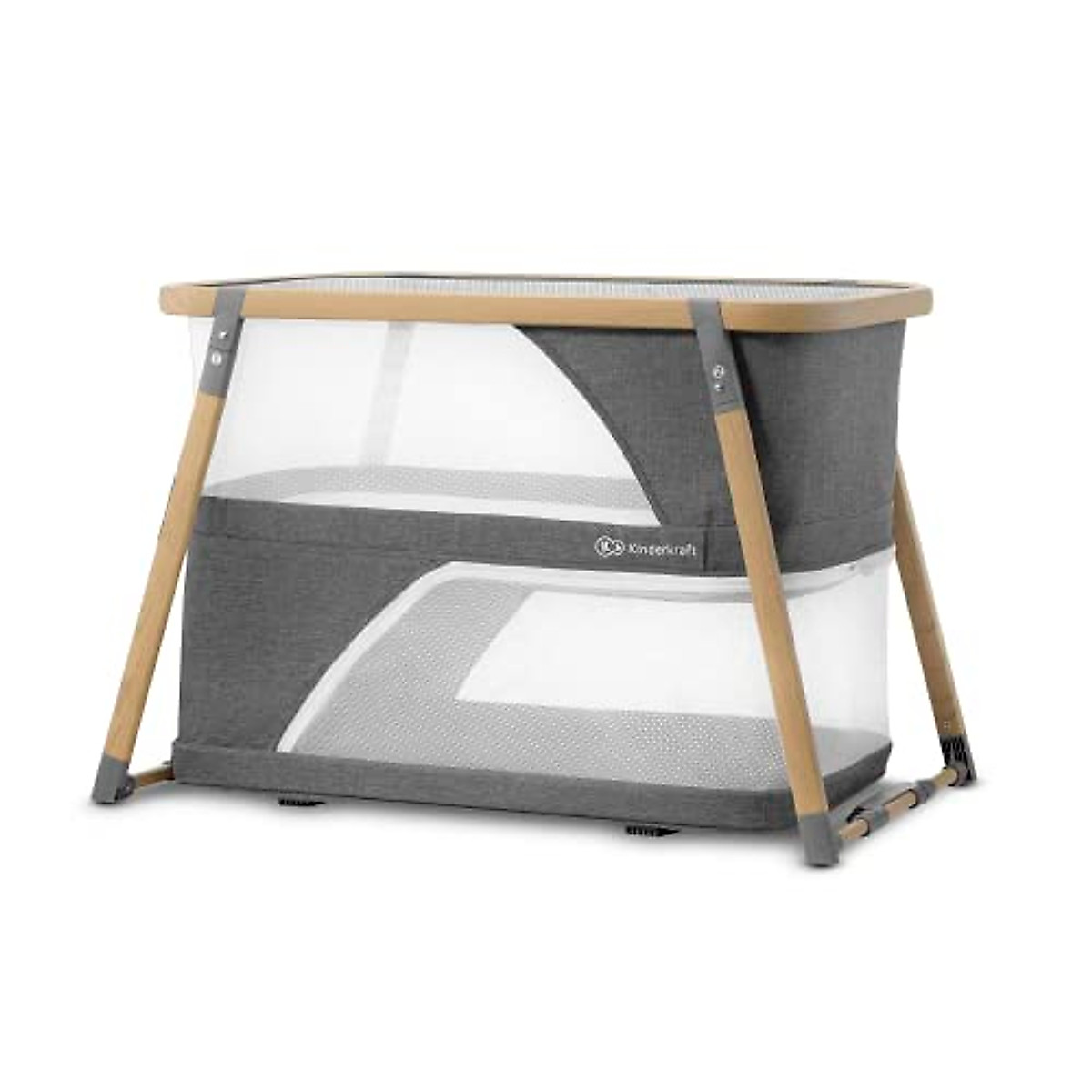Kinderkraft Sofi Portable Travel Crib for Baby, Convertible Sleeping Cot 4 in 1 with Easy to Pack Playpen, Comfortable Bassinet Mattress and an Additional Cradle Function