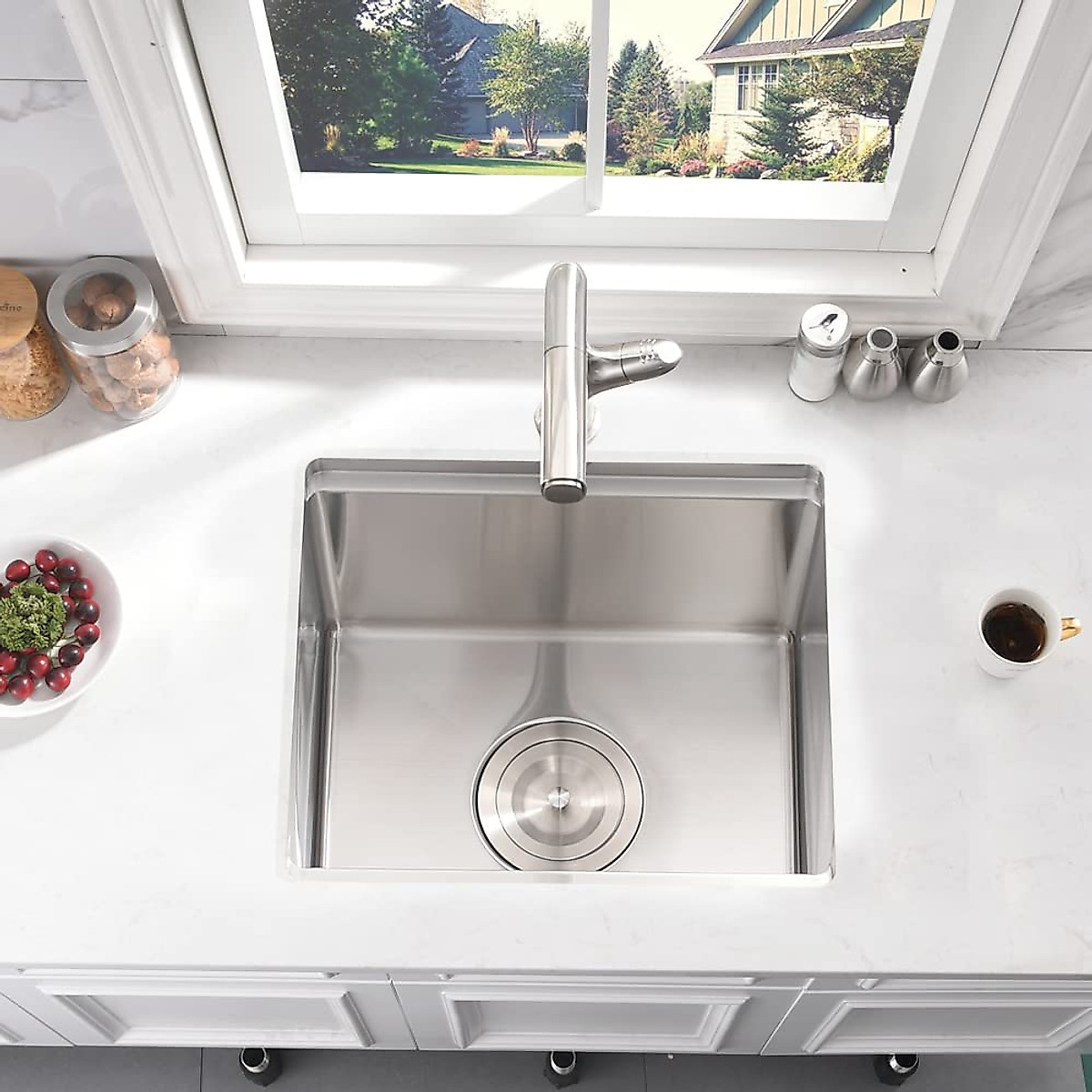 Stainless Steel Undermount Bar Sink Workstation-Bokaiya 13 Inch Undermount Wet Bar Sink 16 Gauge Single Bowl Small Bar Prep Sink with Cutting Board