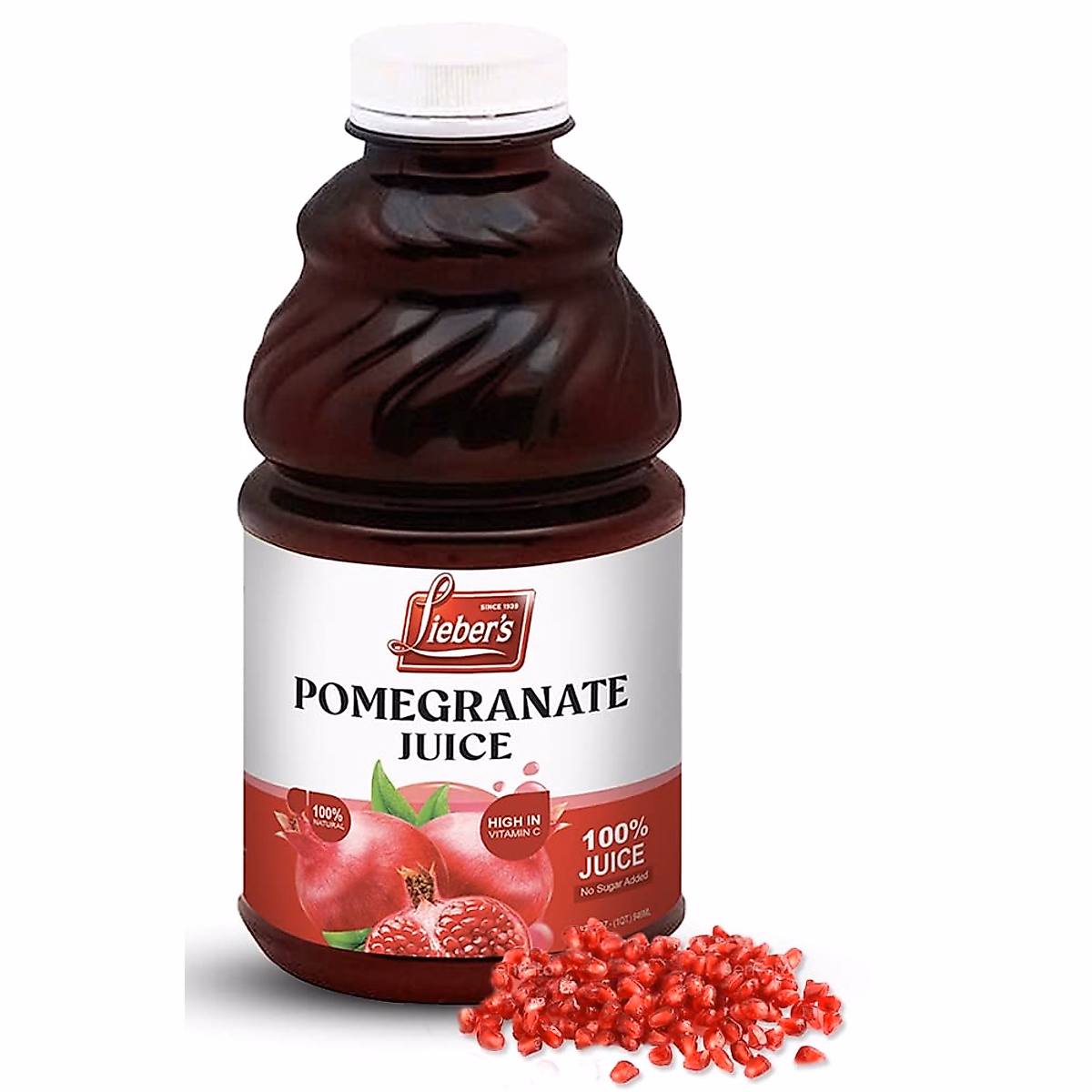 Lieber’s Pomegranate Juice – 32fl oz Pure and Natural Pomegranate Fruit Juice – No Added Sugar or Preservatives – Natural Juice Rich in Vitamin C and Antioxidants – Refreshing and Tasty