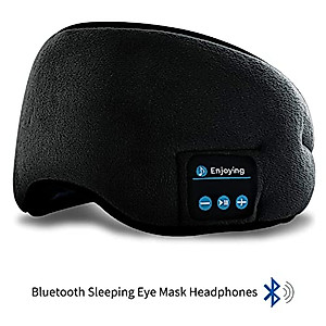 Bluetooth Shading Eye Mask Sleep Bluetooth Eye Mask Talking On The Phone Music Sleep Eye Mask 17.7x4.5in (Black)