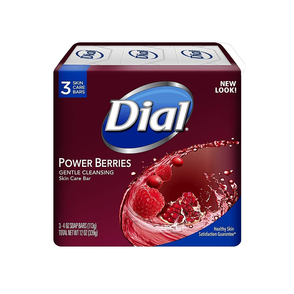Dial Glycerin Soap Bars with Power Berries, Raspberry, Pomegranate, Cranberry, 12 Oz