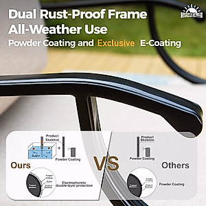 SUNSHINE VALLEY Patio Furniture Set, 4 Piece Modern Metal Outdoor Patio Furniture, 3 Seater Couch, 2 swivel Chairs, Coffee Table and 5.75" Extra Thick Cushion, Patio Conversation Set for Backyard Deck