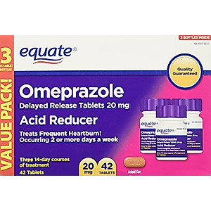 Equate Omeprazole 20 Milligram, Acid Reducer, Delayed Release, 42 Tablets