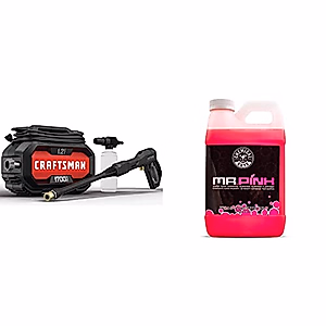 CRAFTSMAN Pressure Washer, 1700 PSI, Compact (CMEPW1700) & Chemical Guys CWS_402_64 Mr. Pink Foaming Car Wash Soap (Works with Foam Cannons, Foam Guns or Bucket Washes), 64 oz., Candy Scent