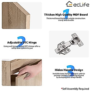 eclife 22" Corner Bathroom Vanity Sink Combo for Small Space Wall Mounted Floating Cabinet with White Resin Sink and Matte Black Faucet, Oak