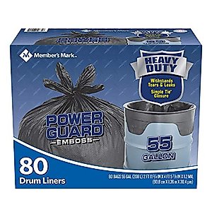 Member's Mark Simple Tie Drum Liners - 55 gal. - 80 ct. (4 pack)(320 TRASH BAGS)