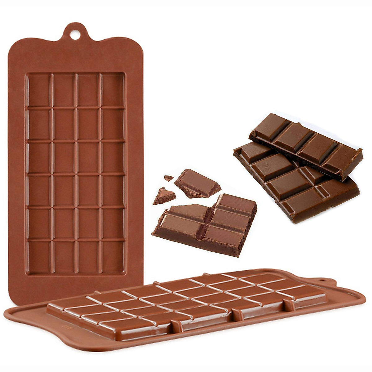 V-fox Silicone Break-Apart Chocolate, Protein and Energy Bar Molds (Set of 2)