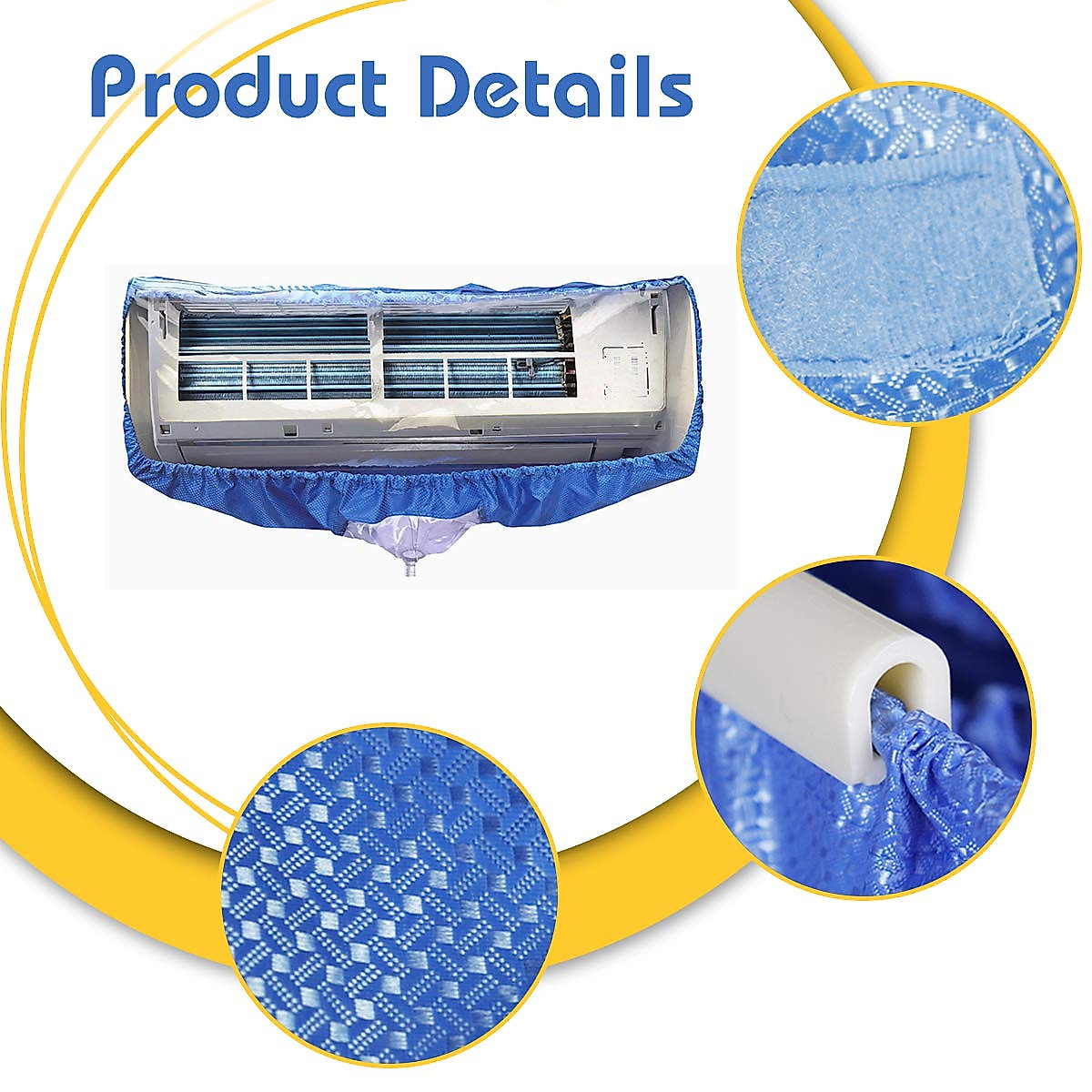 Forestchill Mini Split Air Conditioner Cleaning Cover Bag, Waterproof Dust Washing Clean Protector Bag for Large Sized Wall Mounted AC Units of 24000 to 36000 BTU