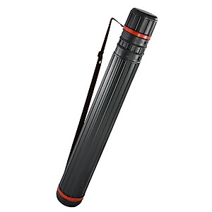 MyGift Heavy Duty Black Plastic 45 Inch Expanding Document Tube, Jumbo Poster Tube with Strap, Set of 2