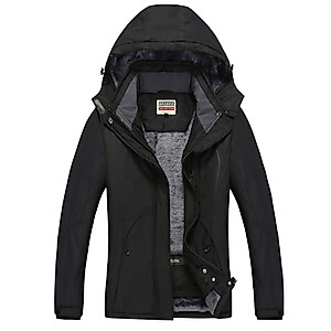 WULFUL Women’s Waterproof Snow Ski Jacket Mountain Windproof Winter Coat with Detachable Hood