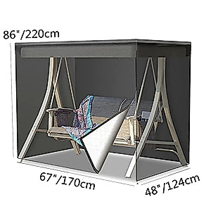 Patio Swing Cover Outdoor 420D 3 Triple Seater Hammock Swing Glider Cover Waterproof All Weather Protection Outdoor Furniture Protector 86 x 48 x 67 Inch Black