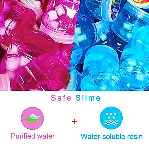 2 Pack Jelly Cube Glimmer Crunchy Slime Kit,Cute Toys and Stickers,Super Soft, Non-Sticky, Party Favors and Stress Relief Toy for Kids Education, Party Favor, Gift and Birthday