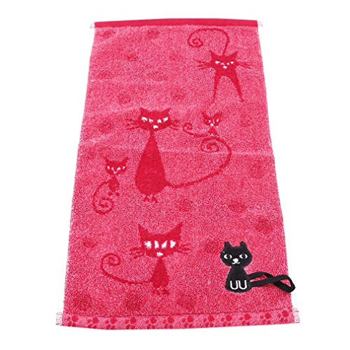 Kshcf Cotton Towel Cat Pattern Luxury Spa Hotel Washcloths Absorbent Cartoon Towels,red