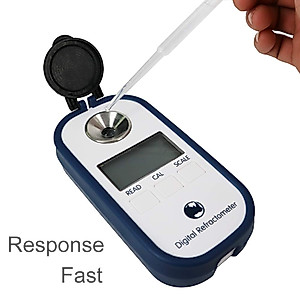 Rhino Beer Digital Refractometer, (Brix 0-50%, Wort SG 1.000-1.130, 1.3330-1.4200nD) with Automatic Temperature Compensation, IP65