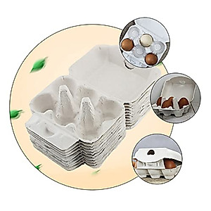 SOLUSTRE 1 Set 10Pcs pulp egg tray 6 Cell Pulp Fiber Egg 6- compartment egg cases paper egg tray refrigerator egg trays Egg Storage Organizer egg cartons travel old fashioned Storage basket
