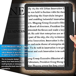 5X Magnifying Glass with Light, Dimmable LED 9.5” x 6.9” Full Page Magnifier, Rechargeable Magnifying Glass for Reading - Ideal Magnifier for Reading and Close Work - Black