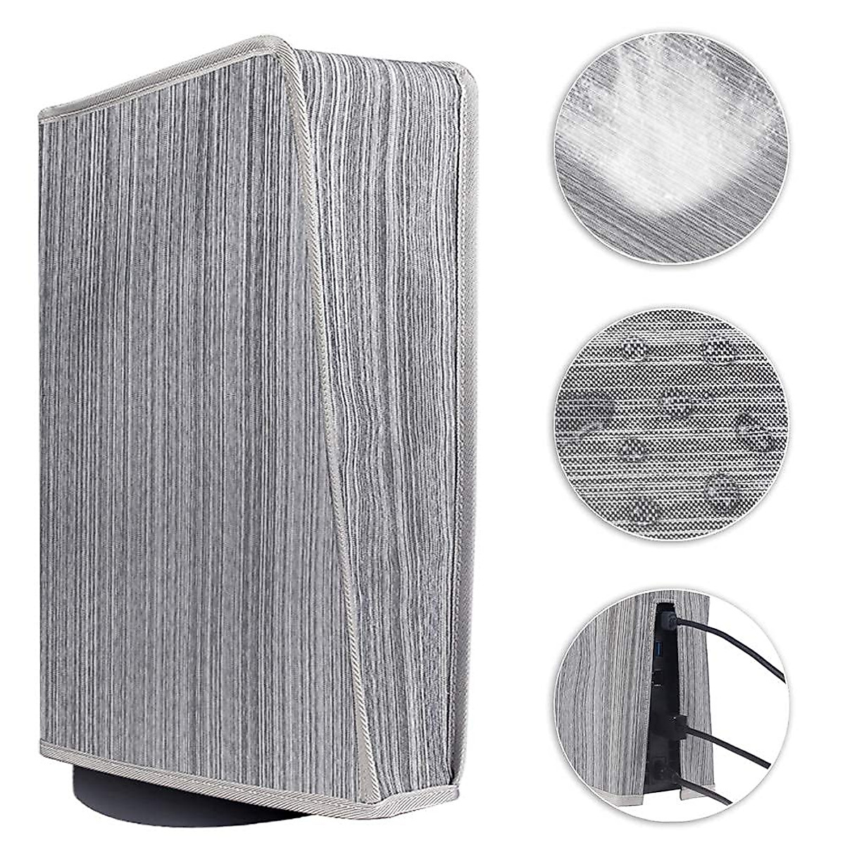 PINSO Pinson Premium Dust Cover for PS5 Sony Playstation 5 Console, Scratch-Resistant, Waterproof (Gray)