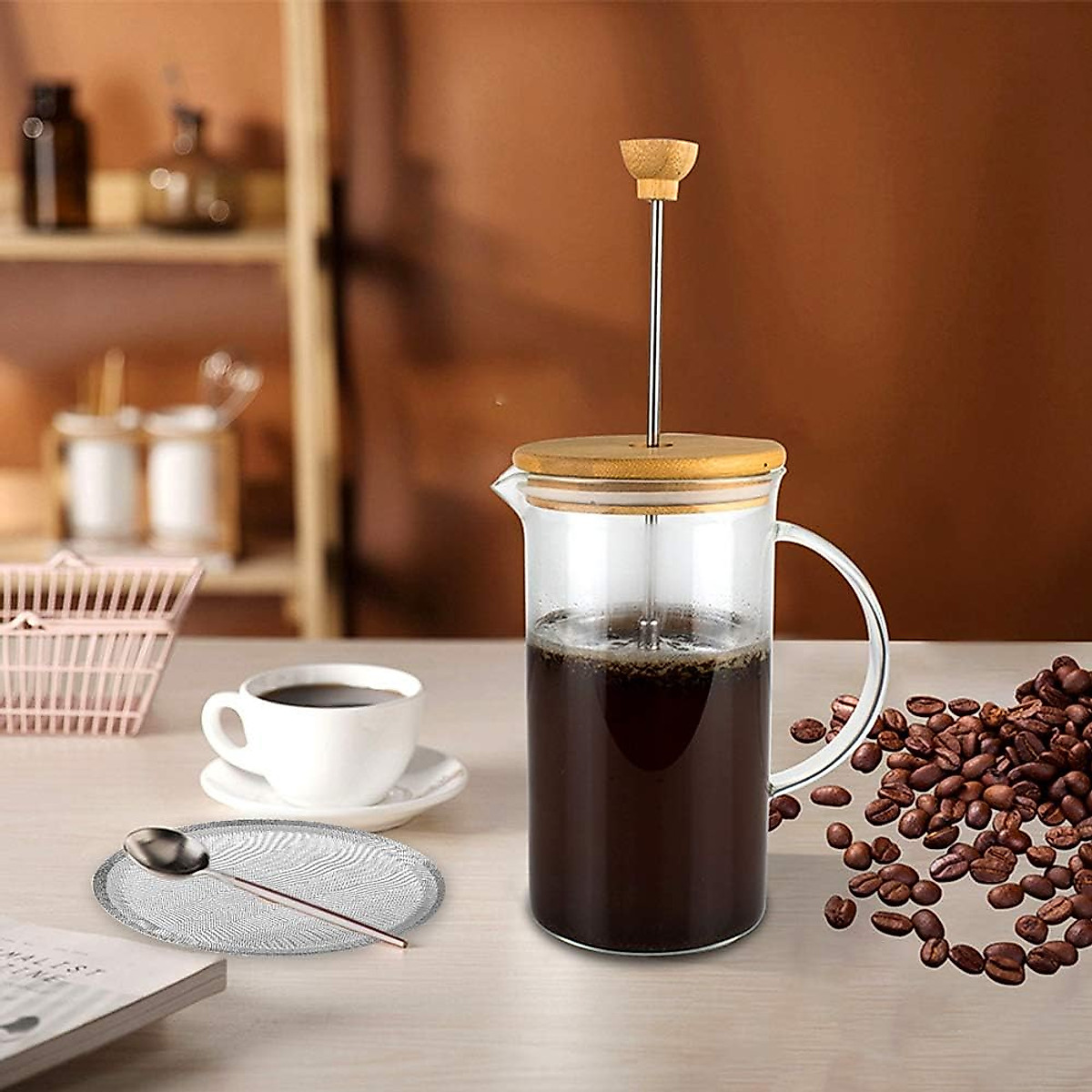 ACKLLR 4 Pack French Press Replacement Filter Screen,Reusable Stainless Steel Mesh Filters for Universal 1000 ml / 34 oz / 8 cup French Press Coffee Makers