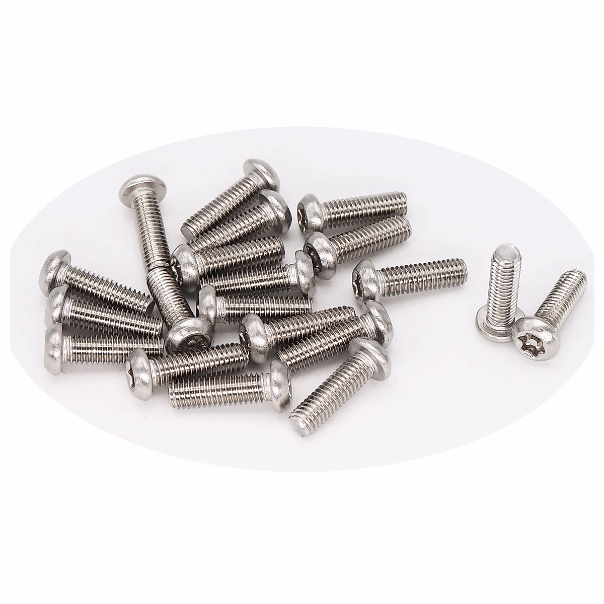 cSeao 10pcs M8 25mm Torx in Pin Button Head Security Screws, Tamper Proof Screws, Plain Finish, 18-8 / A2-70 304 Stainless