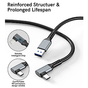 YCCTEAM 16FT Link Cable for PC Steam VR Headset, USB 3.2 Gen1 High Speed Data Transfer & 3A Fast Charging Cable for VR Headset and Gaming PC