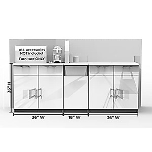 BREAKtime Buffet Sideboard Kitchen Break Room Lunch Coffee Kitchenette Model 8007 3 pc Espresso – Factory Assembled (Furniture Items Purchase ONLY)