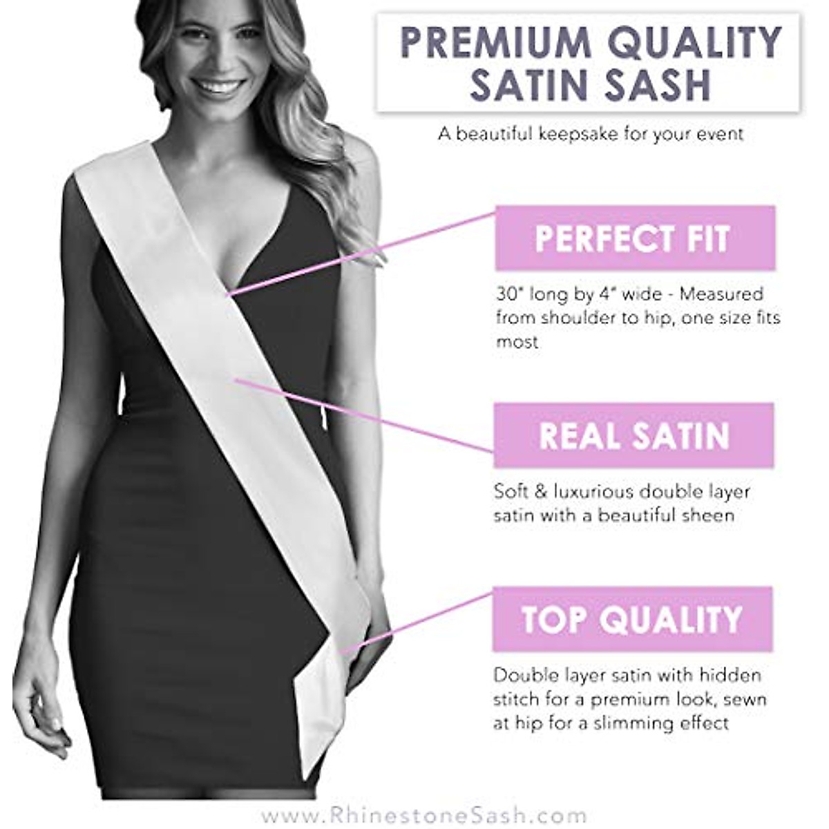 50th Birthday Sash - Premium GRADE SATIN & Real CRYSTAL Rhinestone It's My 50th Birthday Rose Gold & Silver Glitter Sash - Black Sash(ItsMy50Bday Gltr) BLK