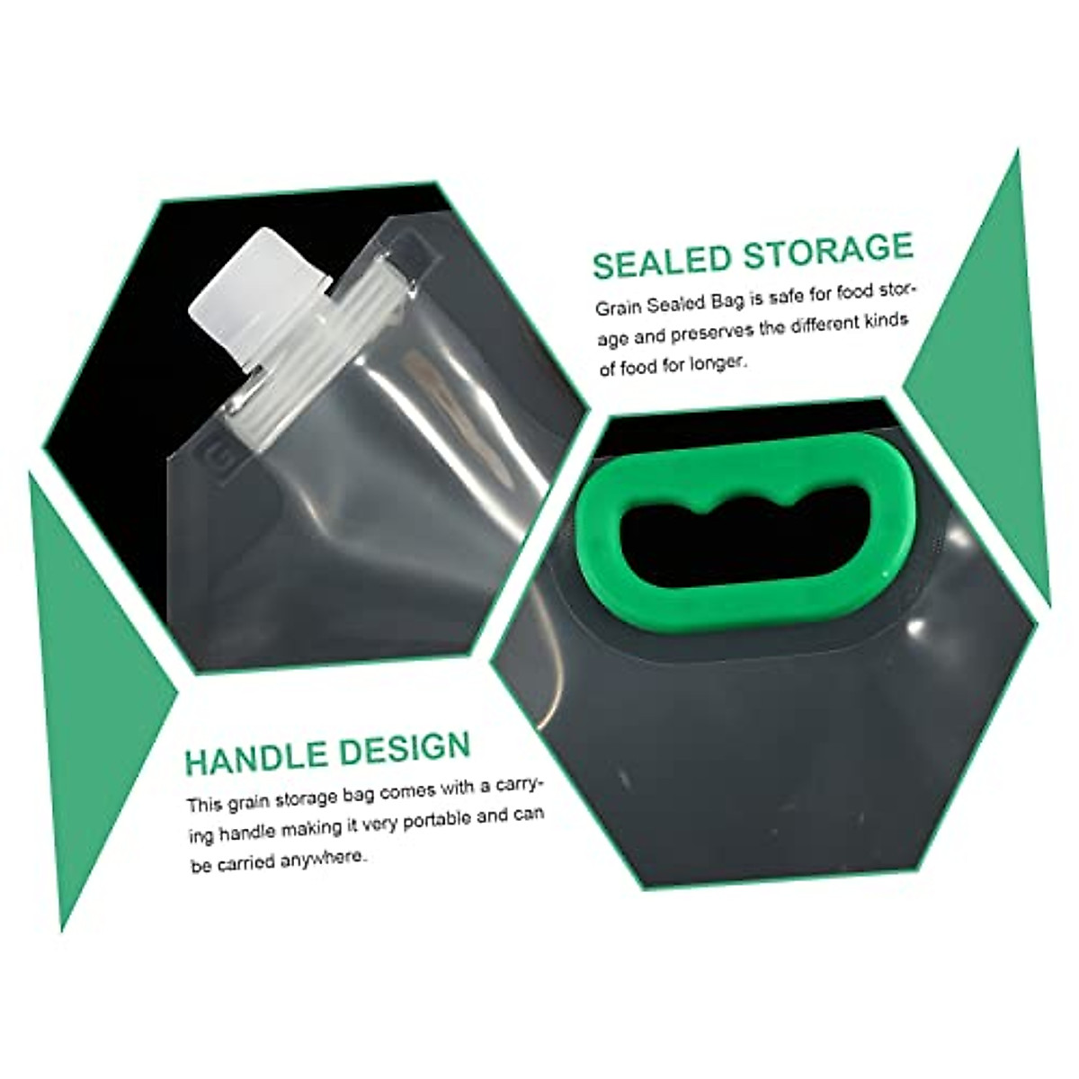 Cabilock 30 Pcs Transparent Grain Bag Food Storage Bags Rice Grain Sealed Bags Kitchen Storage Canister Stand up Grain Seal Bag Rice Cereal Clear Nozzle Bags Tea Bag Dry Food Household