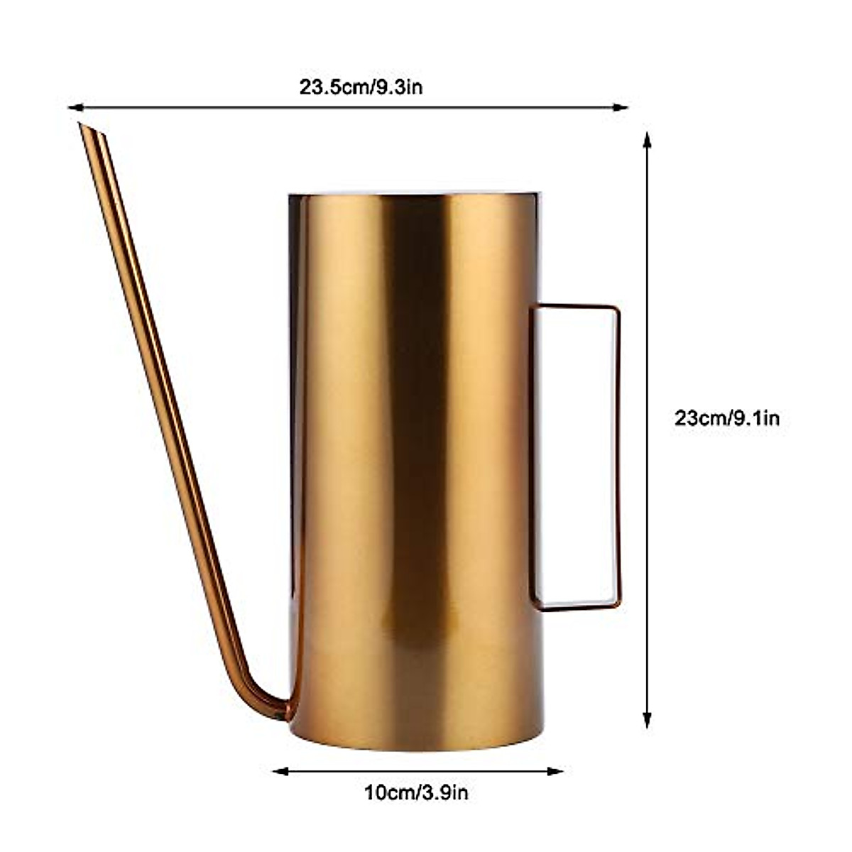 Watering Can 50oz/1.5L Stainless Steel Long Spout House Bonsai Plants Garden Pot Flower Watering Can Irrigation Tool(Gold)