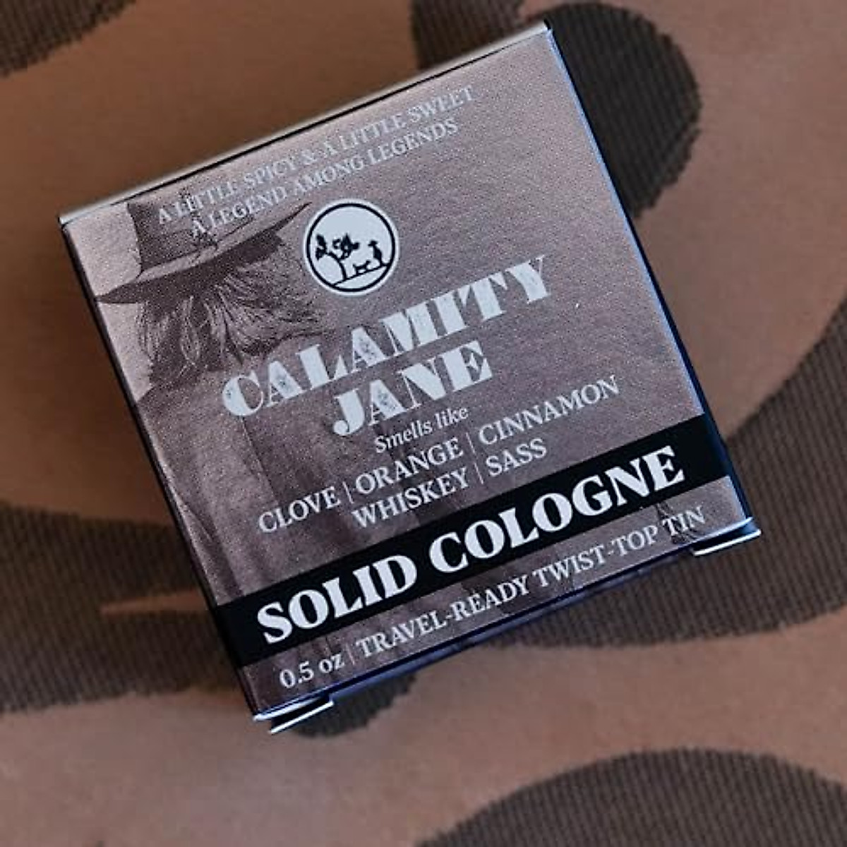 Spicy and Sweet Solid Cologne - Clove, Orange, Cinnamon, Whiskey Scent - Calamity Jane by Outlaw - Men's or Women's Cologne