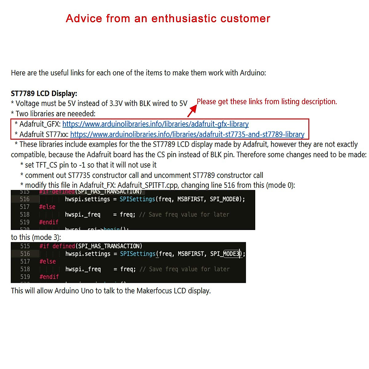 MakerFocus TFT LCD Screen Display 1.3inch TFT LCD Module, 240x240 IPS 65K Full Color 3.3V with SPI Interface ST7789 IC Driver, 51 STM32 Ar duino Routines for DIY