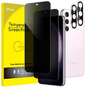 JETech Privacy Screen Protector for Samsung Galaxy S23+ / S23 Plus 5G 6.6-Inch with Camera Lens Protector, Anti-Spy Tempered Glass Film, Fingerprint ID Compatible, 2-Pack Each