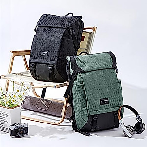 Hanke multifunctional carry on travel backpack Fits 15.6 inch latpot，Lightweight hiking backpack for women & men，Waterproof Friendly Durable Rucksack Weekender Bag Daypack.(Jungle Green)