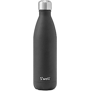 S'well Stainless Steel Water Bottle - 17 Fl Oz - Onyx - Triple-Layered Vacuum-Insulated Containers Keeps Drinks Cold for 36 Hours and Hot for 18 - BPA-Free - Perfect for the Go
