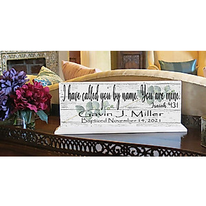 Baptsim Gift For Boys or Girls Personalized Christening Plaque Keepsake Present Bible Verse With Child's Name and Baptism Date (Called By Name)