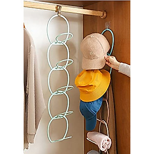 Ubrand Faye Butler 6-Hook Ring Loops, Over-Door Hanger, Hat Rack Organizer/Baseball Cap Holder/Door+Wall Storage Organizer for Hat,Scarf, Bag, Caps, Towel, Clothes (White)