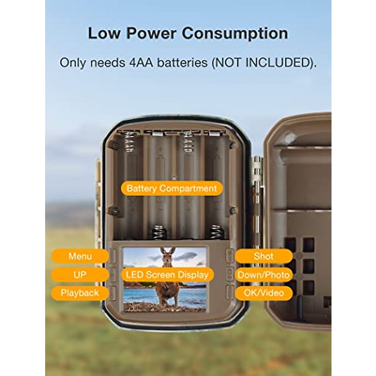 VOOPEAK 2 Pack Trail Camera - Game Camera 36MP 2K Motion Activated Trail Cam Scouting Hunting Cam Wildlife with 2.0 LCD Screen 120° Wide Angle Lens Night Vision Waterproof IP66