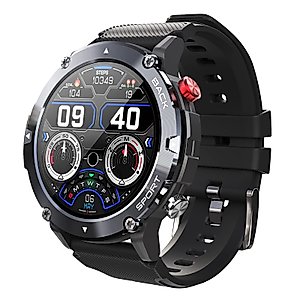GAMSARO Military Smart Watches for Men 1.32'' HD Rugged Smartwatches Answer Calls Heart Rate Monitor Fitness Waterproof Tracker Compatible with Android and iOS Phones