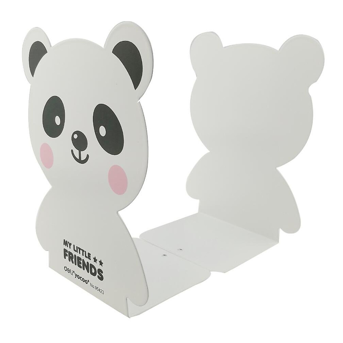 Winterworm Cartoon Cute Lovely Panda Bear Pattern Nonskid Heavy Metal Office Desk Bookends for Kids Children (White)
