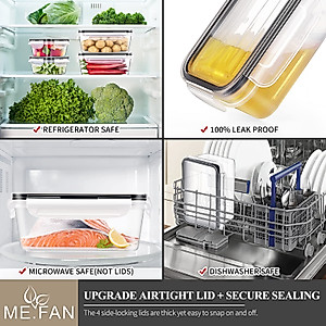 52 PCS Food Storage Containers with Lids By ME.FAN, Airtight Plastic Food Containers for Pantry & Kitchen Storage Organization(26 Containers + 26 Lids) Lunch Containers, Meal Prep containers with Labels & Marker