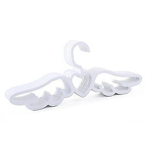 Plastic Clothes Hanger Heart Hangers Space Saving Cute Hangers for Outside Clothes Closet for Shirt Suit Coat 10PCS (White)