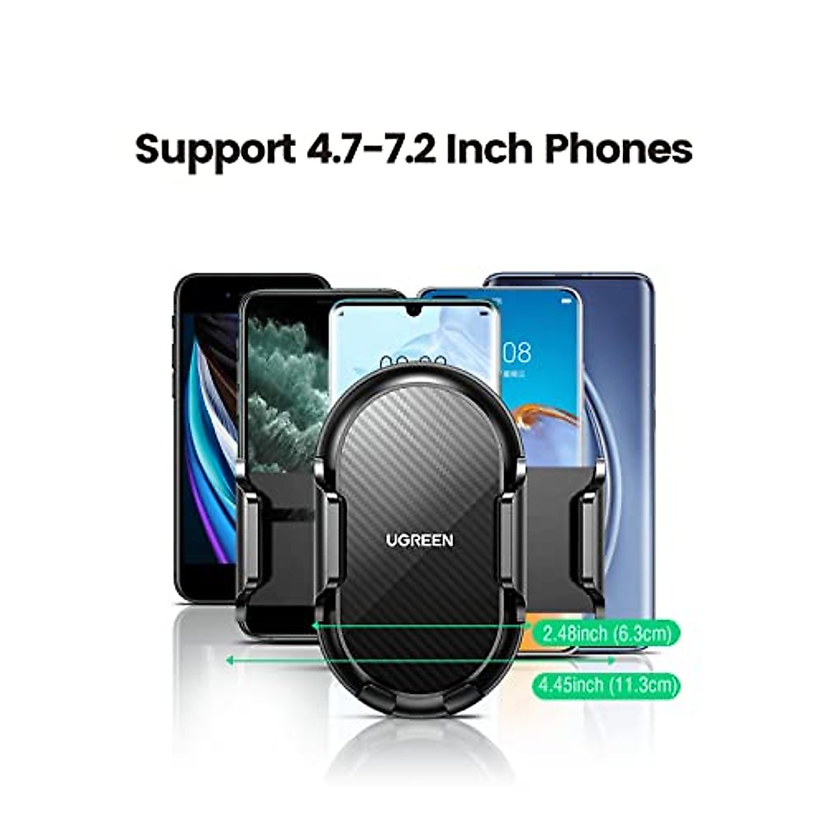 UGREEN Cup Car Phone Holder One-Button Release Cell Phone Mount Automobile Universal Adjustable Compatible for iPhone 13 12 Pro Max XR 8 7 and Android Smartphones