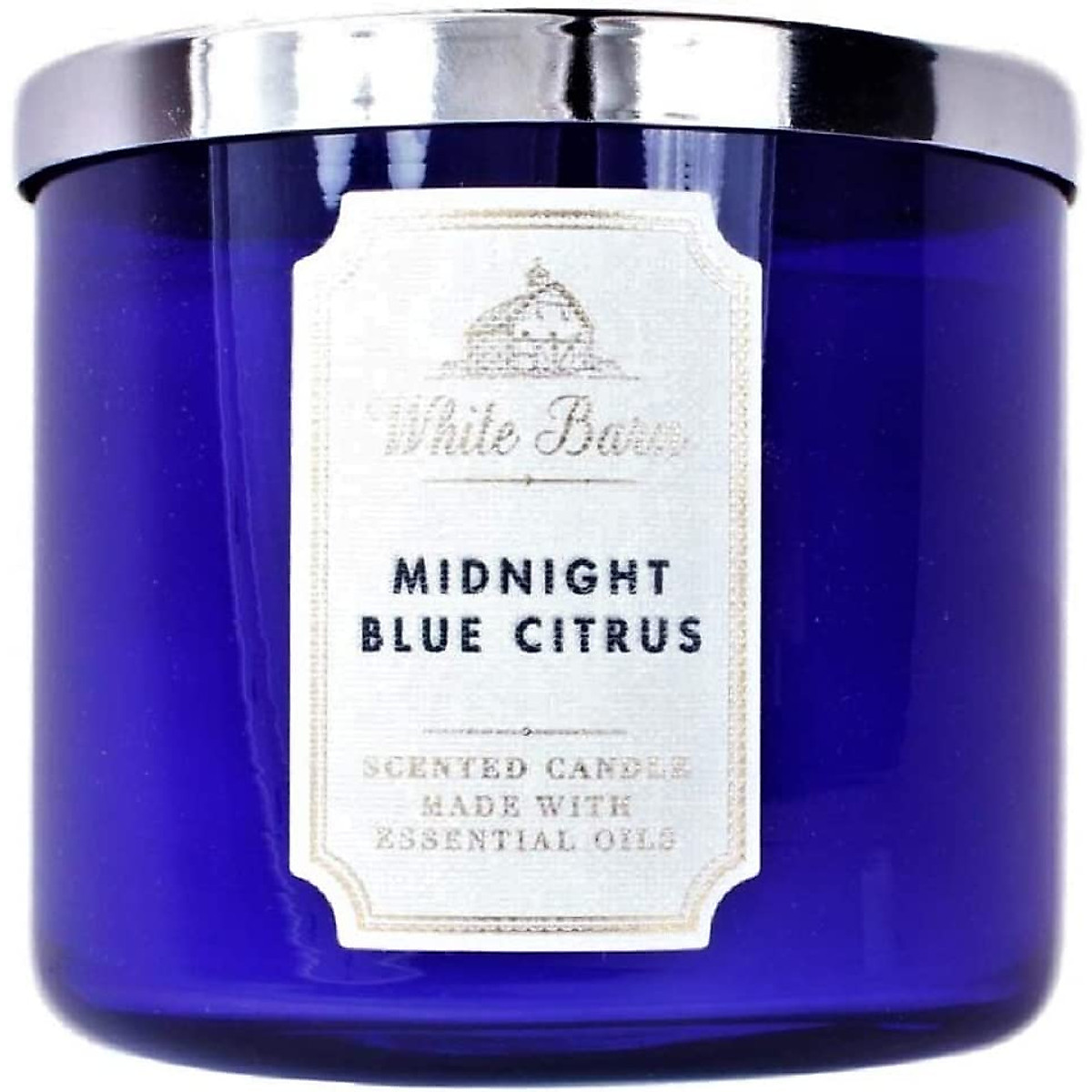 Bath and Body Works, White Barn 3-Wick Candle w/Essential Oils - 14.5 oz - 2021 Core Scents! (Midnight Blue Citrus)